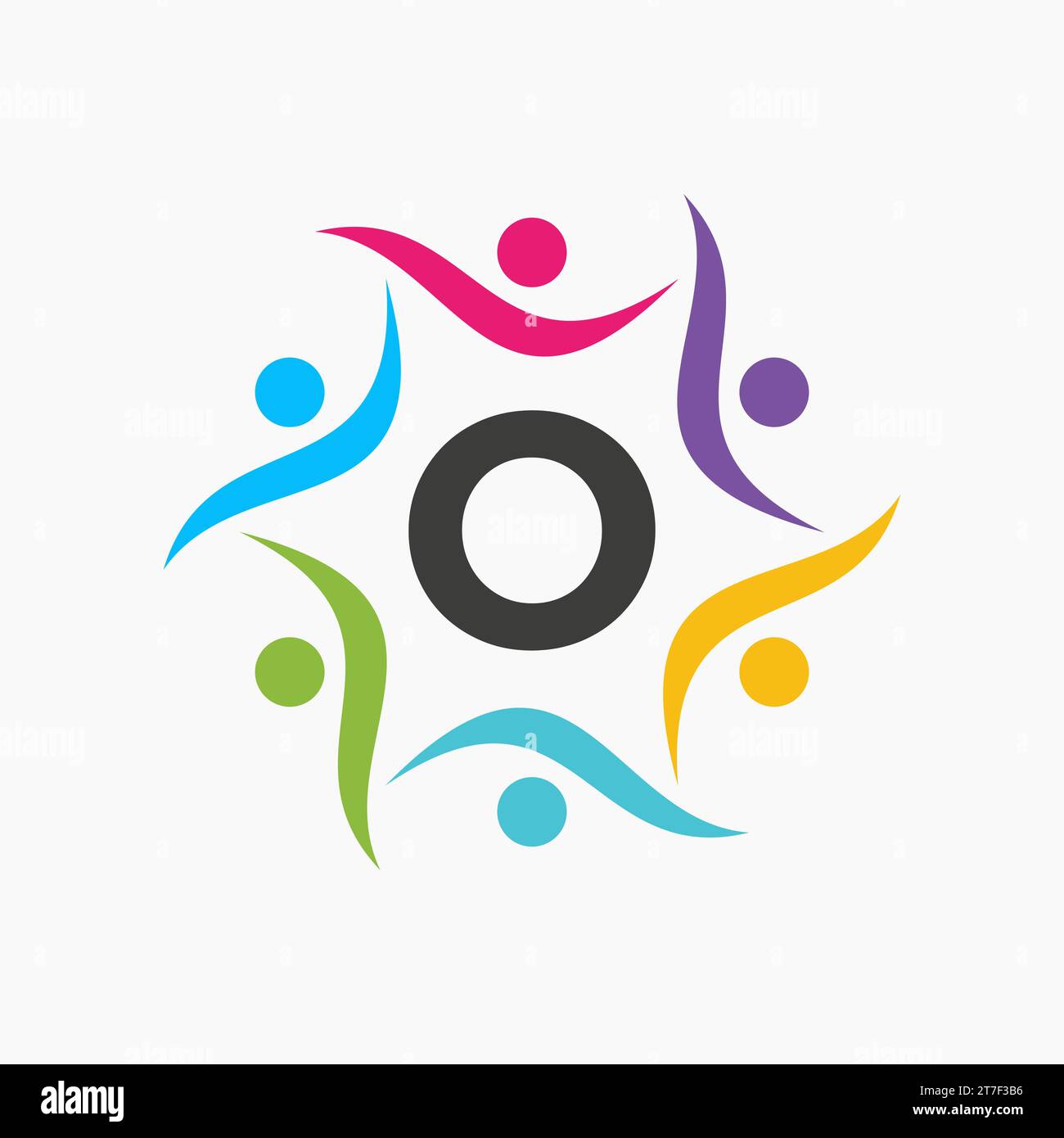 Unity Logo On Letter O Template. Charity Sign, Communication, Team ...