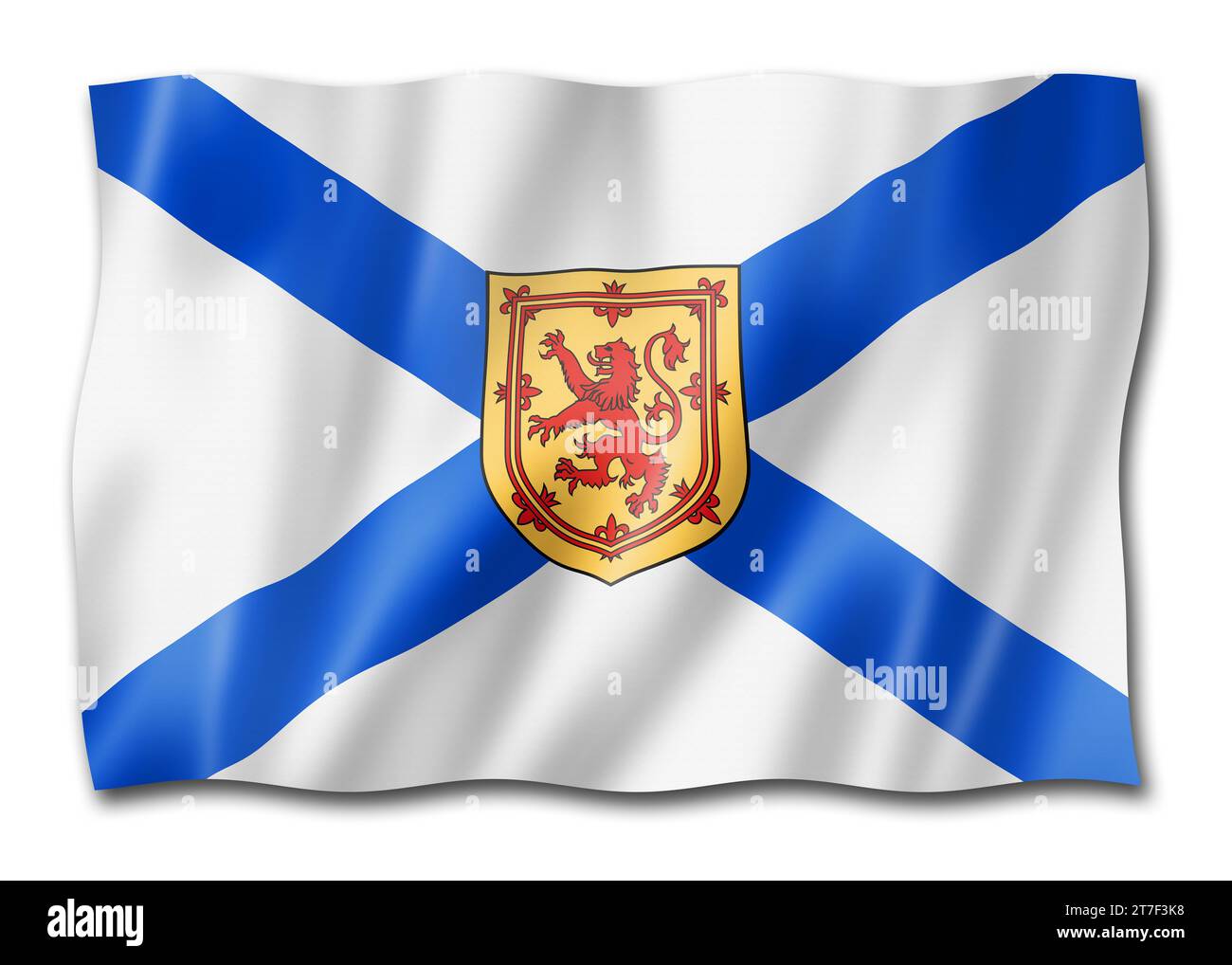 Nova Scotia province flag, Canada waving banner collection. 3D ...