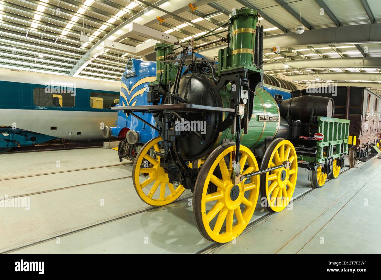 The Sans Pareil steam locomotive built by Timoth Hackworth on display ...