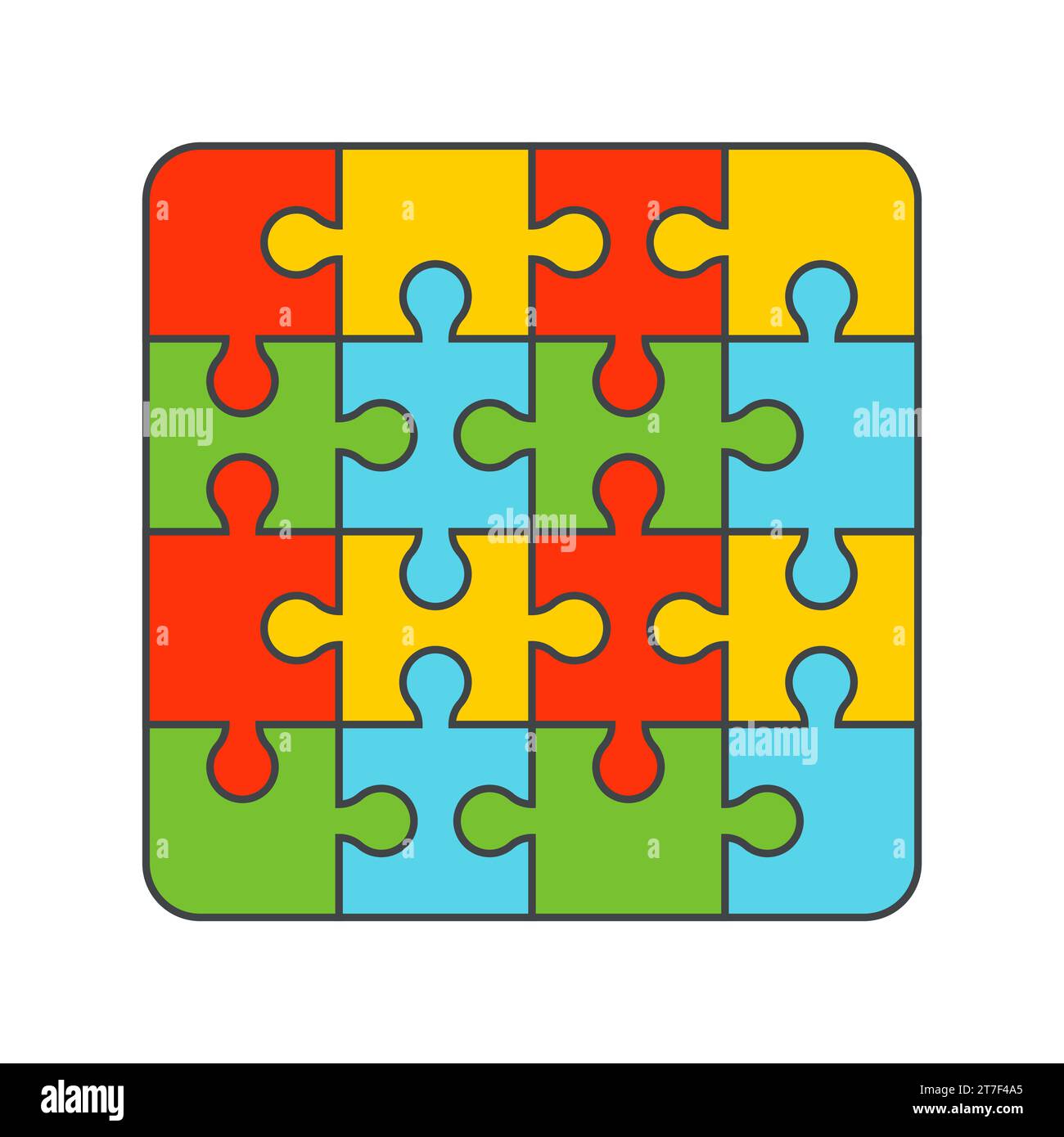 colored puzzle square. flat vector illustration Stock Vector Image ...