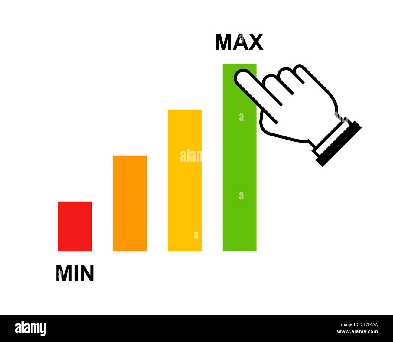 Graph From Minimum To Maximum Flat Vector Illustration Stock Vector