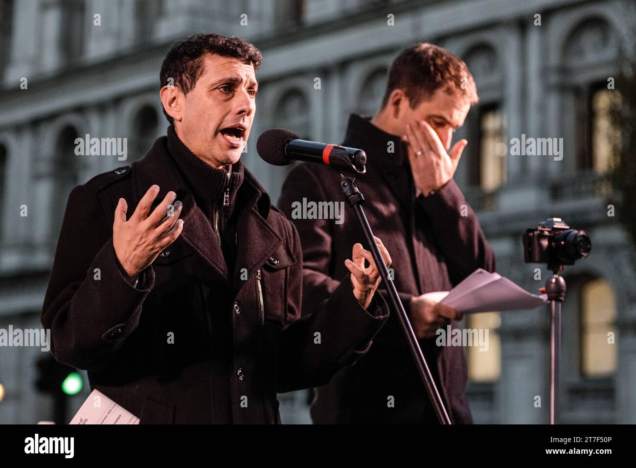 London, UK. 15th Nov, 2023. Alex Sobel, MP, speaks. The Humanity Not ...