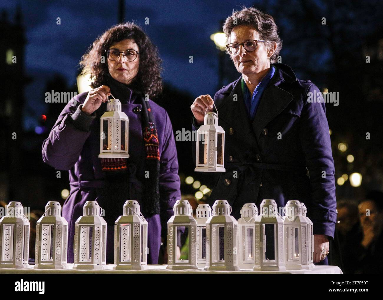 London, UK 15th Nov 2023. Layla Moran and Flick Drummond together light ...
