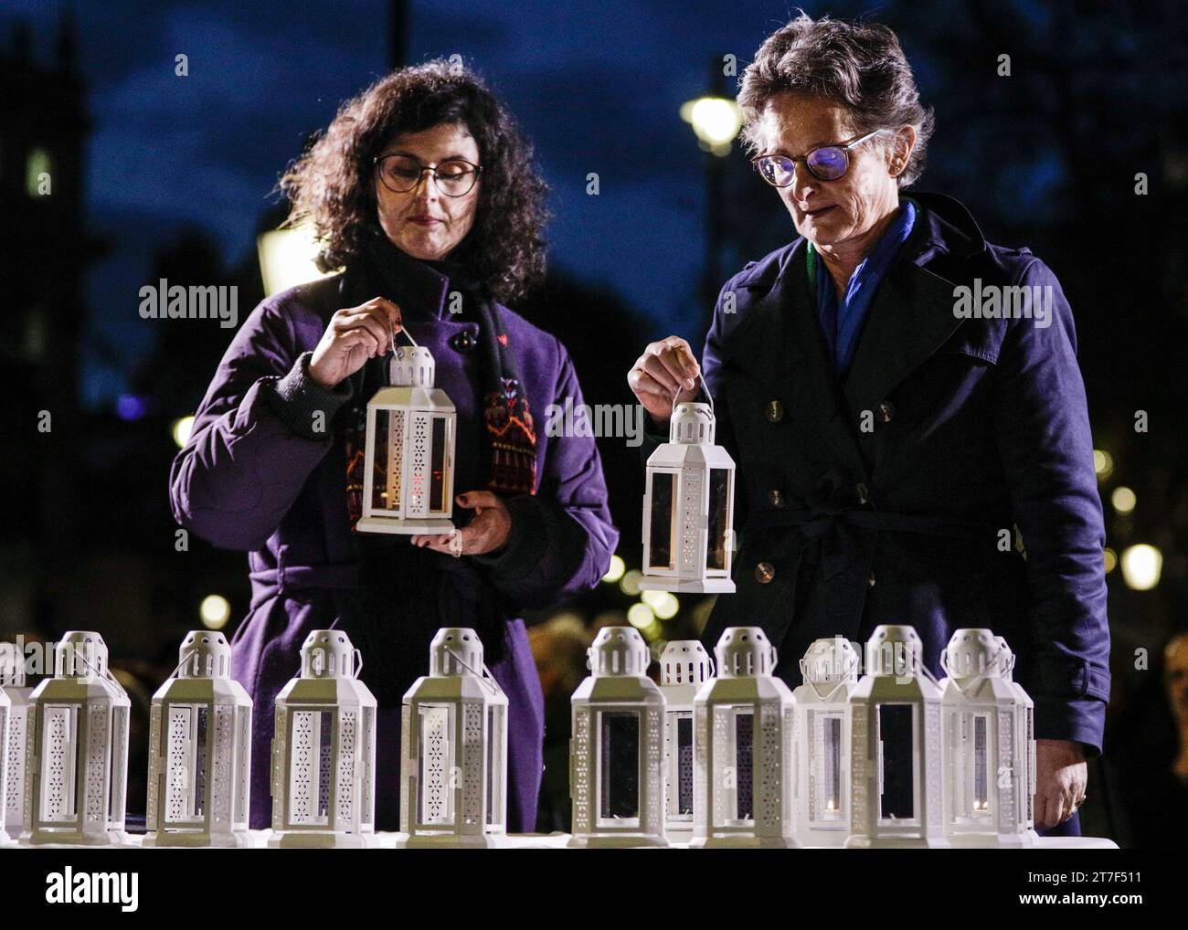 London, UK 15th Nov 2023. Layla Moran and Flick Drummond together light ...