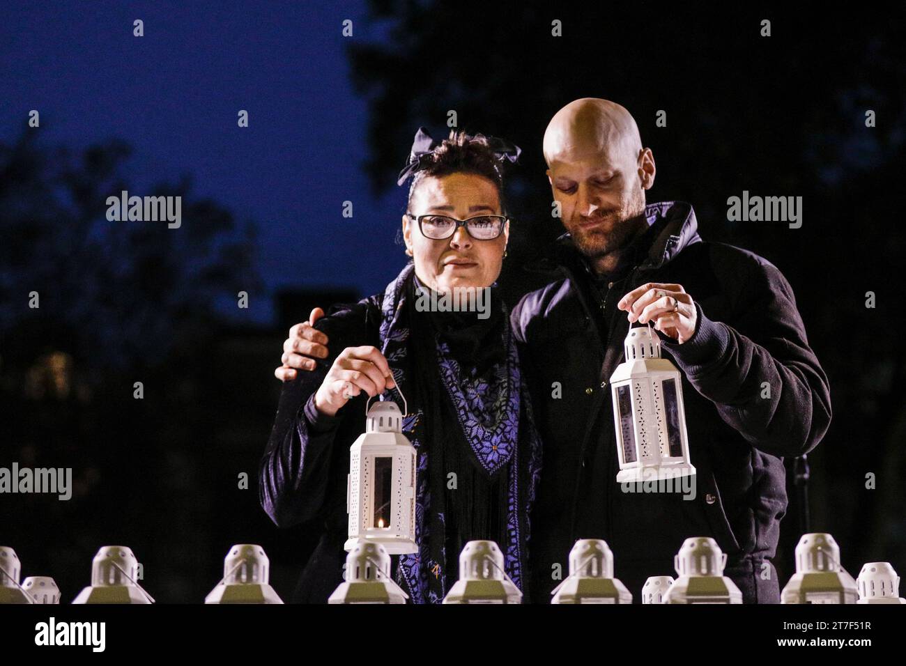 London, UK 15th Nov 2023. Speakers light their candles together. The ...