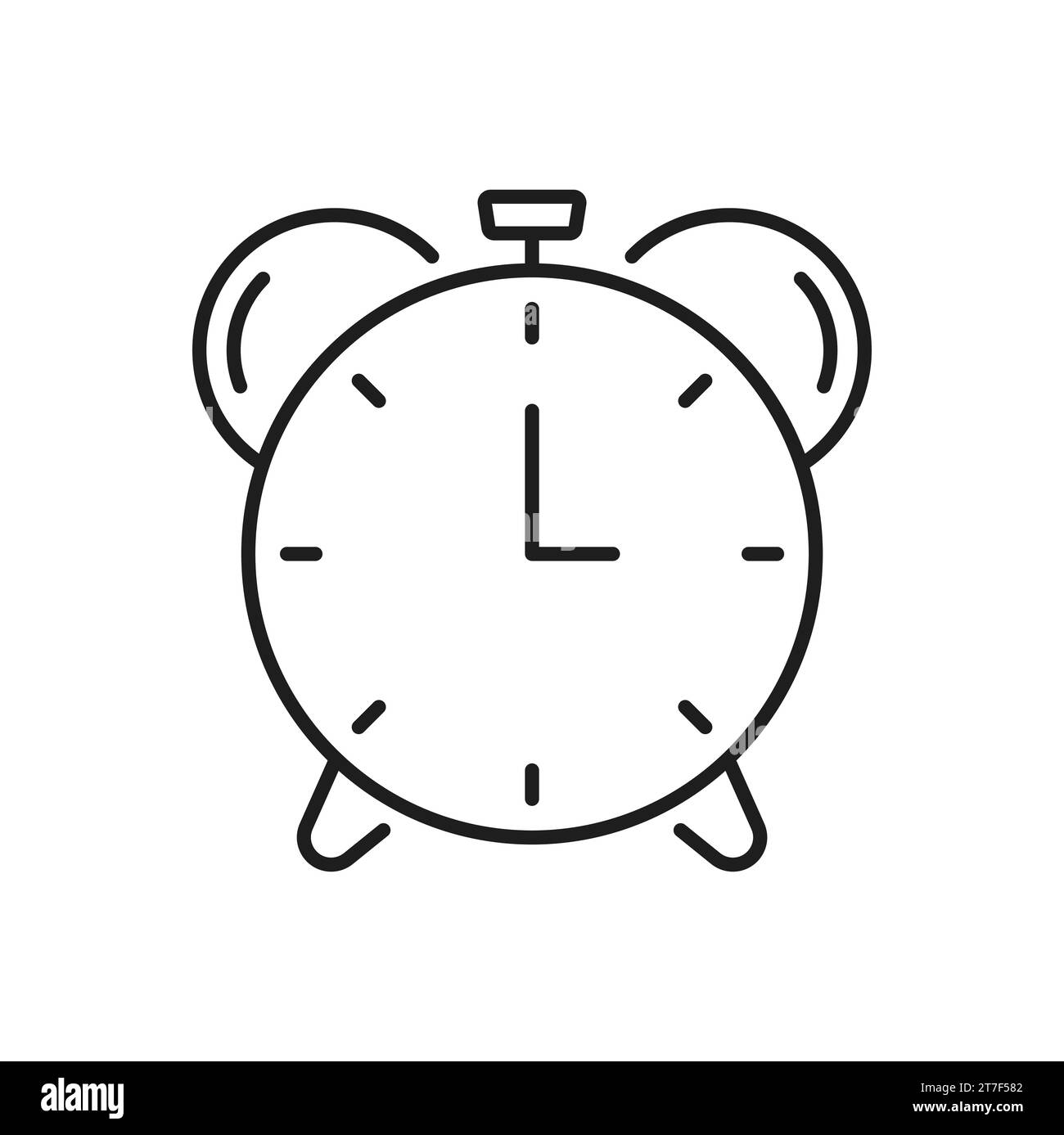 Alarm-clock stopwatch isolated outline icon. Vector alarm morning ...