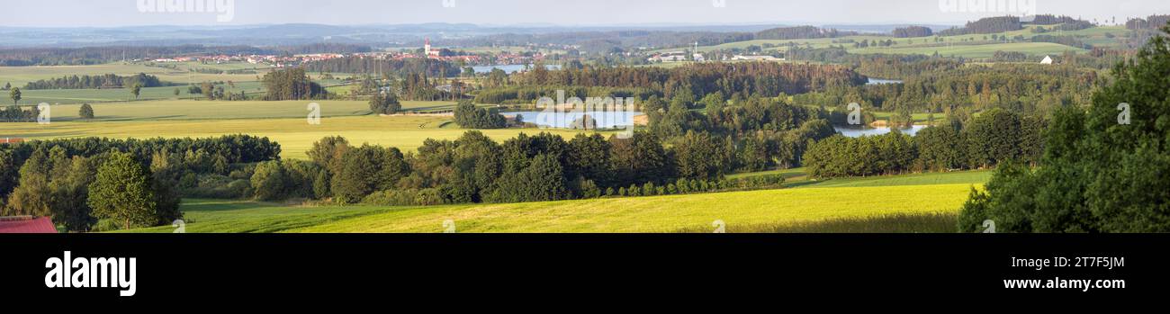 Bohdalov village, panoramic view of the landscape of the Bohemian ...