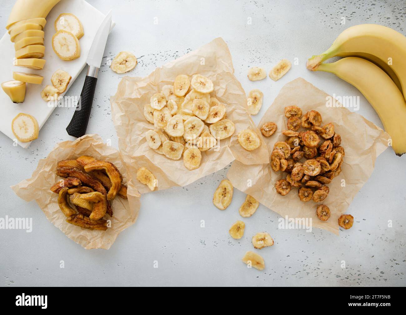 Chewy and crunchy banana slices and chips snack with raw banana and ...