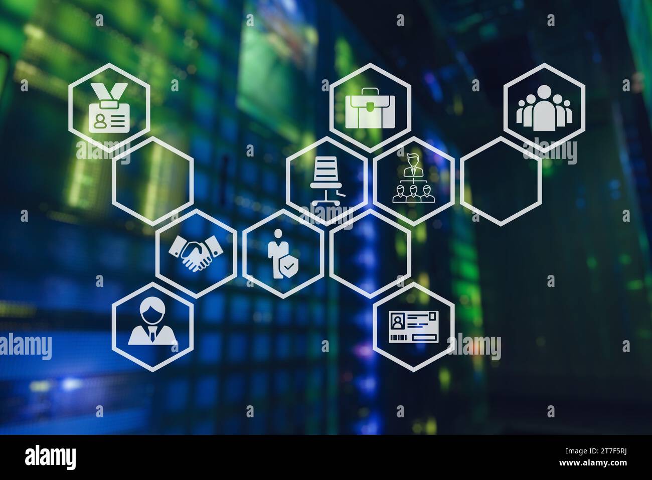 Concept big data processing center, cloud database, server energy station future. Data ...