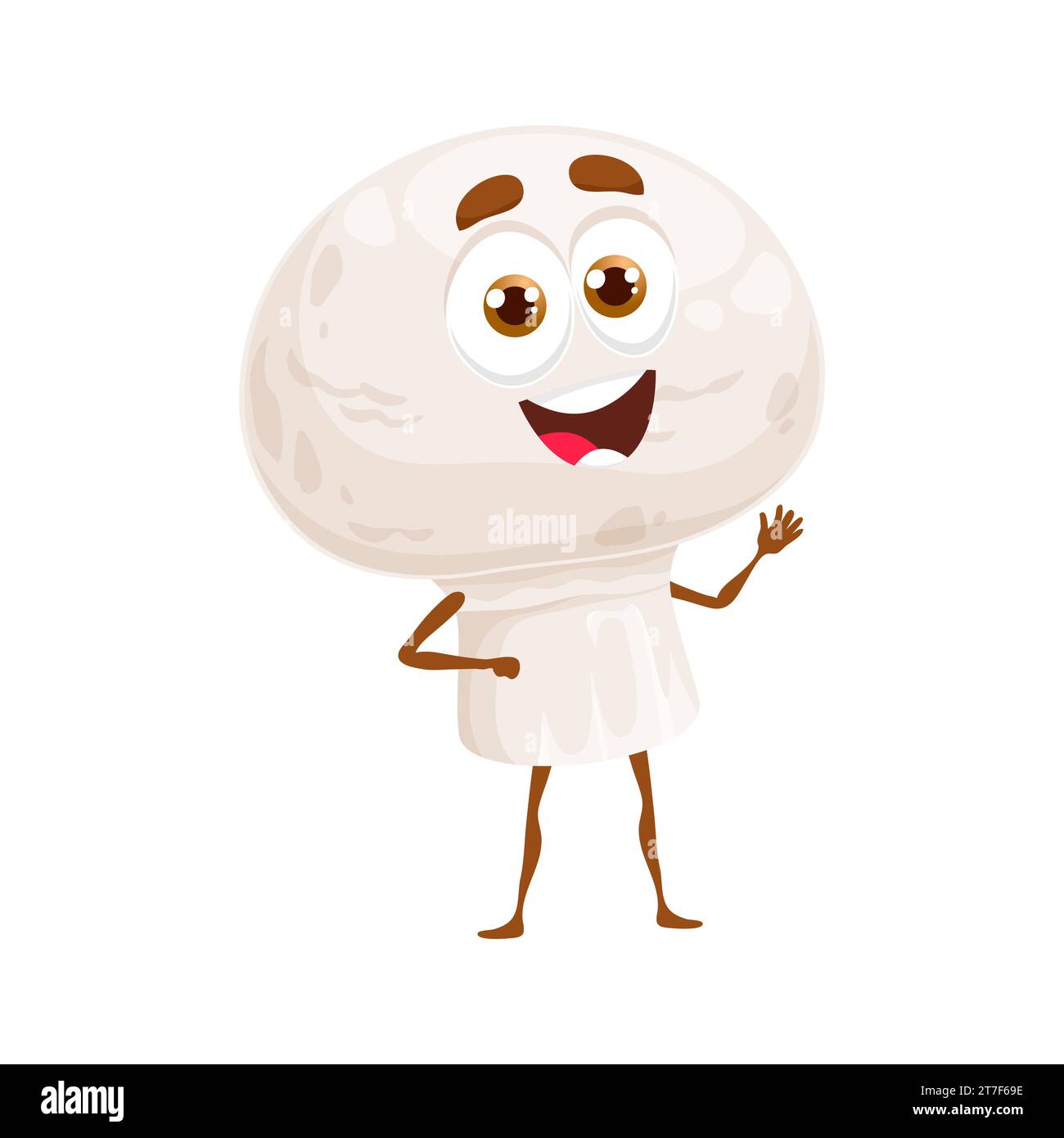 Cartoon happy cute champignon mushroom Stock Vector Images - Alamy