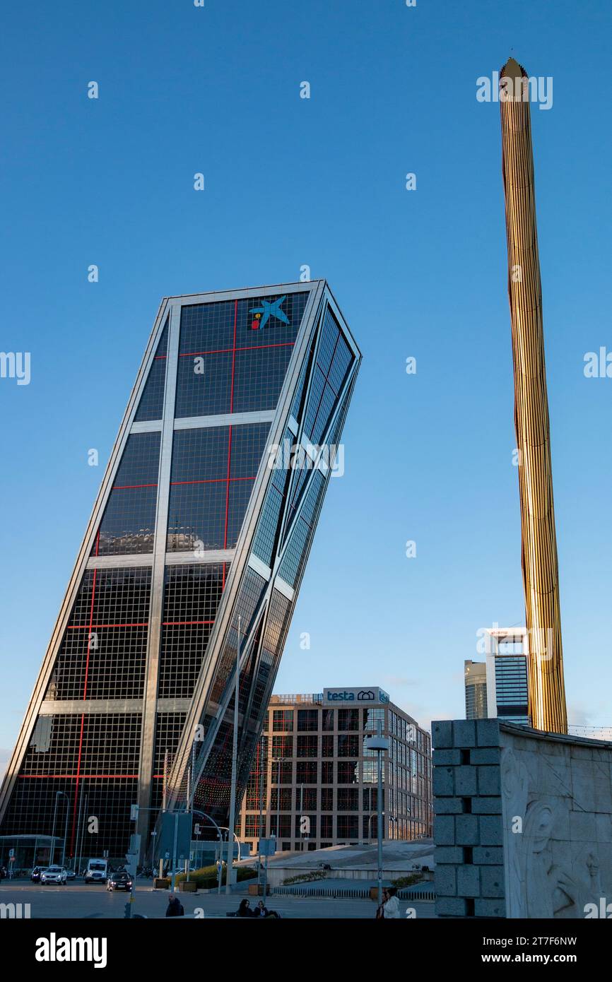 Tilted buildings of Las Torres Kio in the northern part of the city of ...