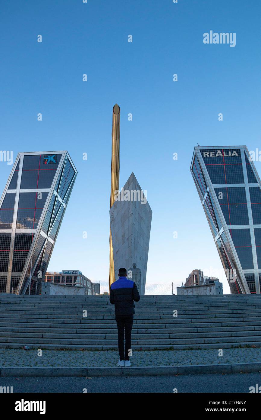 Tilted buildings of Las Torres Kio in the northern part of the city of ...