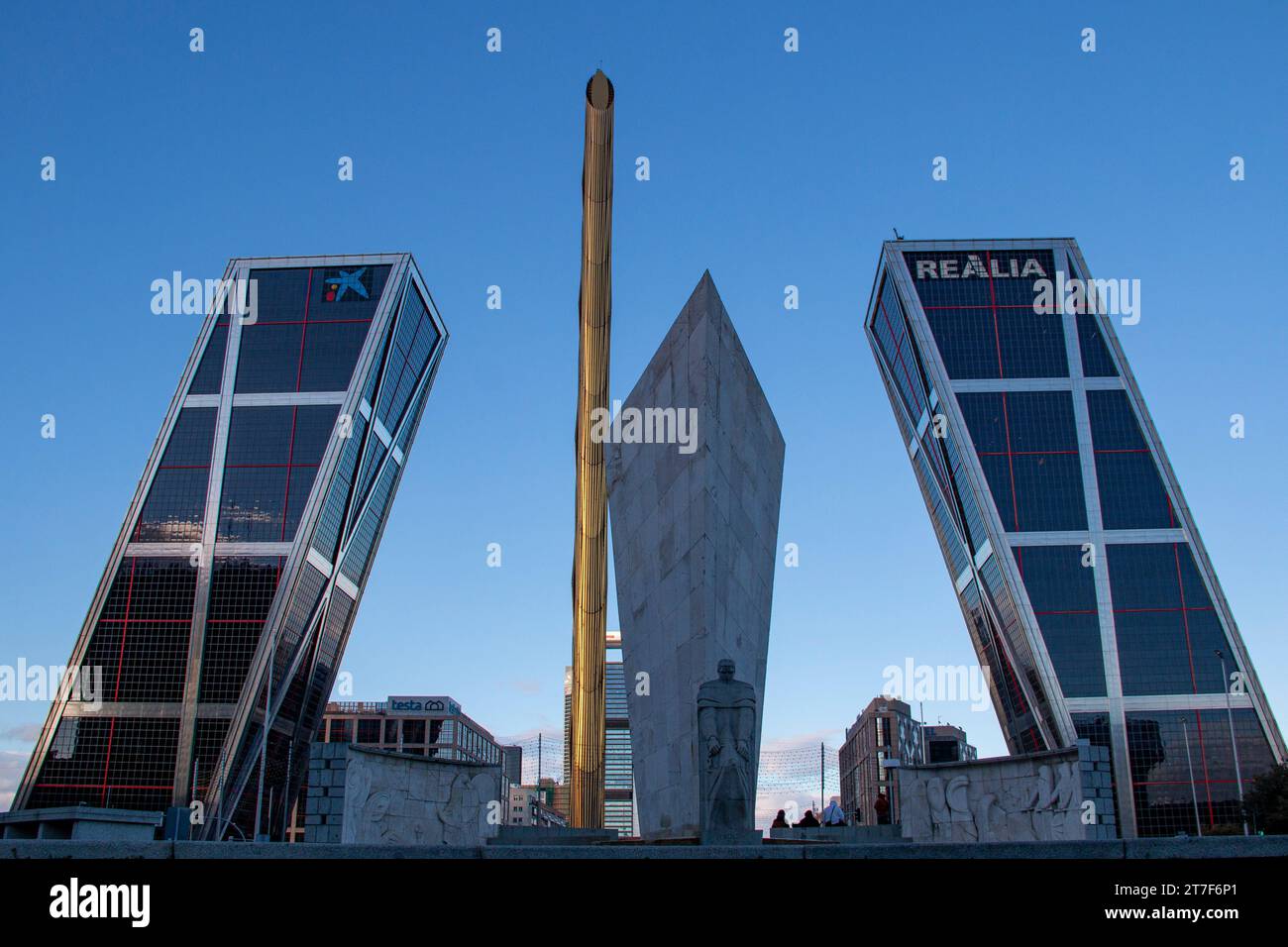 Tilted buildings of Las Torres Kio in the northern part of the city of ...