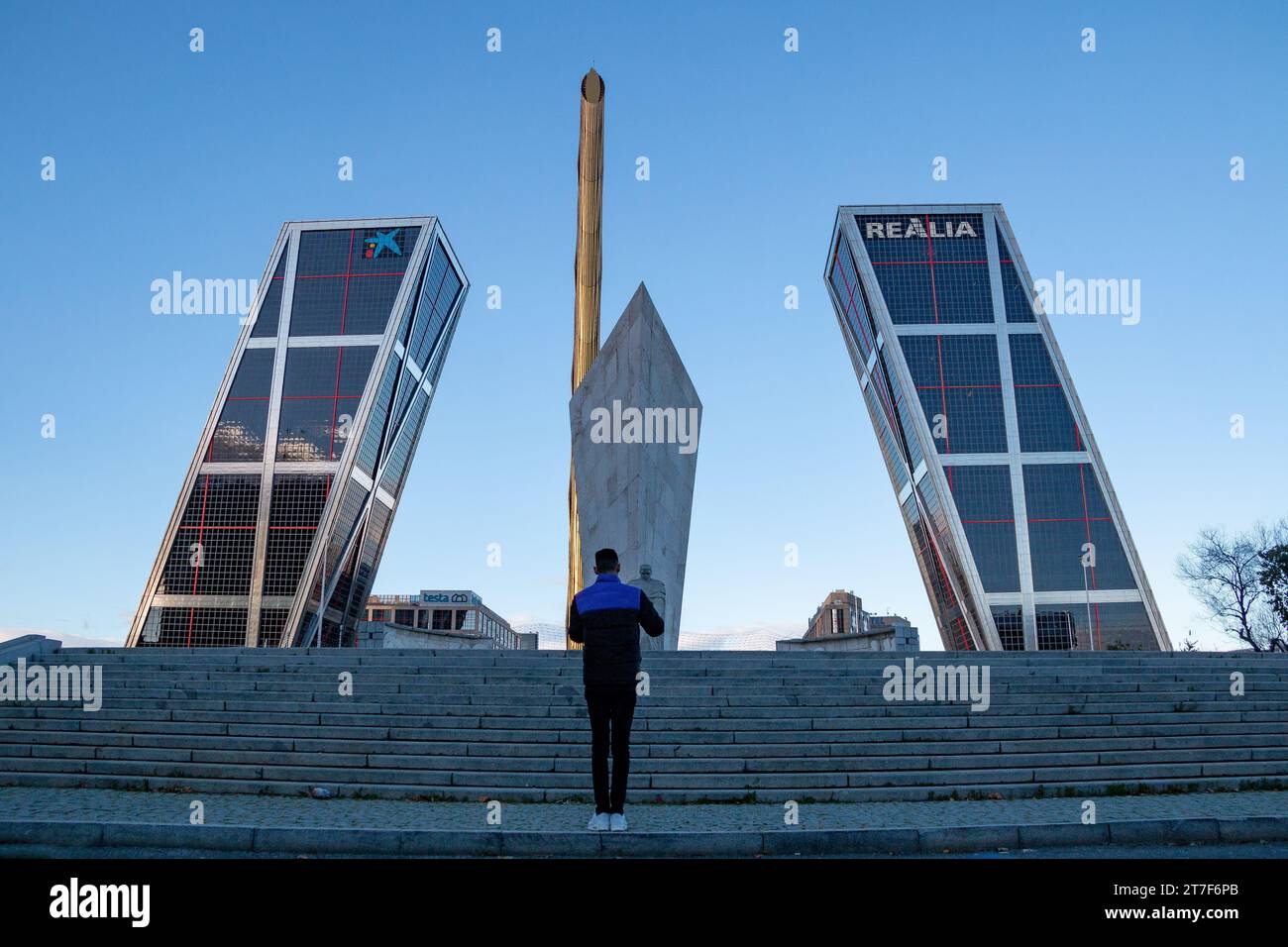 Tilted buildings of Las Torres Kio in the northern part of the city of ...
