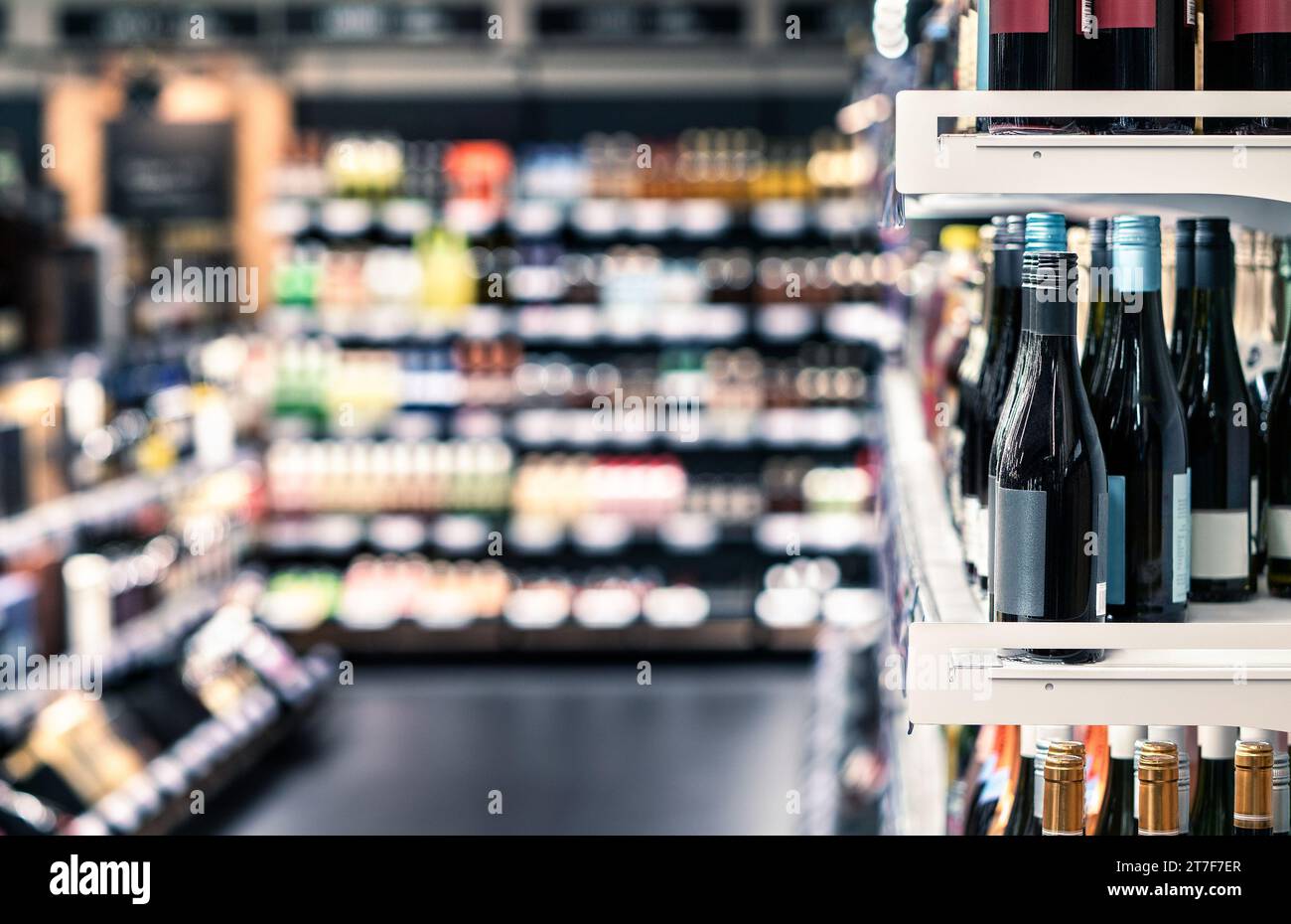 Store for liquor and alcohol. Sparkling wine bottle for sale in shop ...