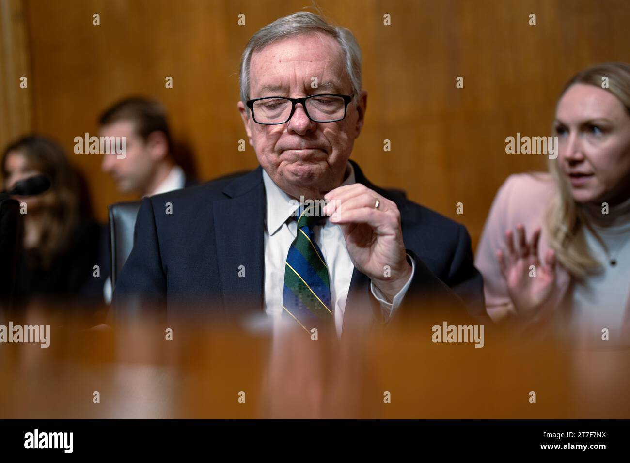 Senate Judiciary Committee Chairman Dick Durbin, D-Ill., arrives to ...