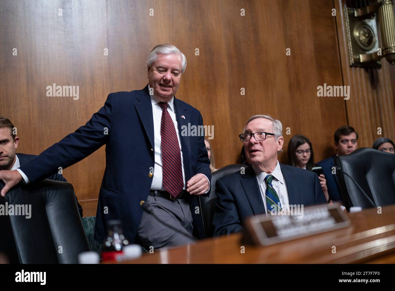 Senate Judiciary Committee Chairman Dick Durbin, D-Ill., joined by Sen ...