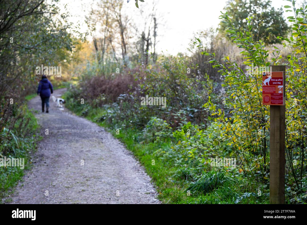 Dog fouliong signs at The Park, a Forestry England nature reserve in ...