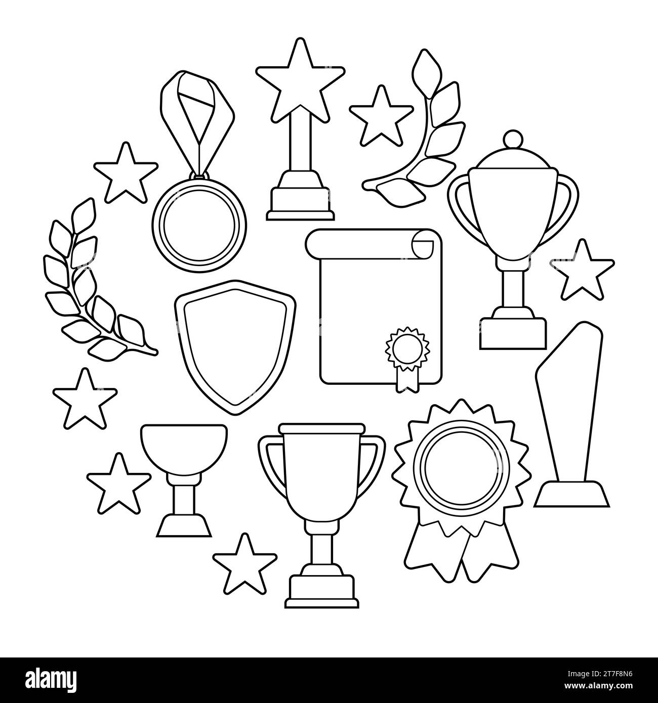 Awards and trophy background. Reward items for sports or corporate ...