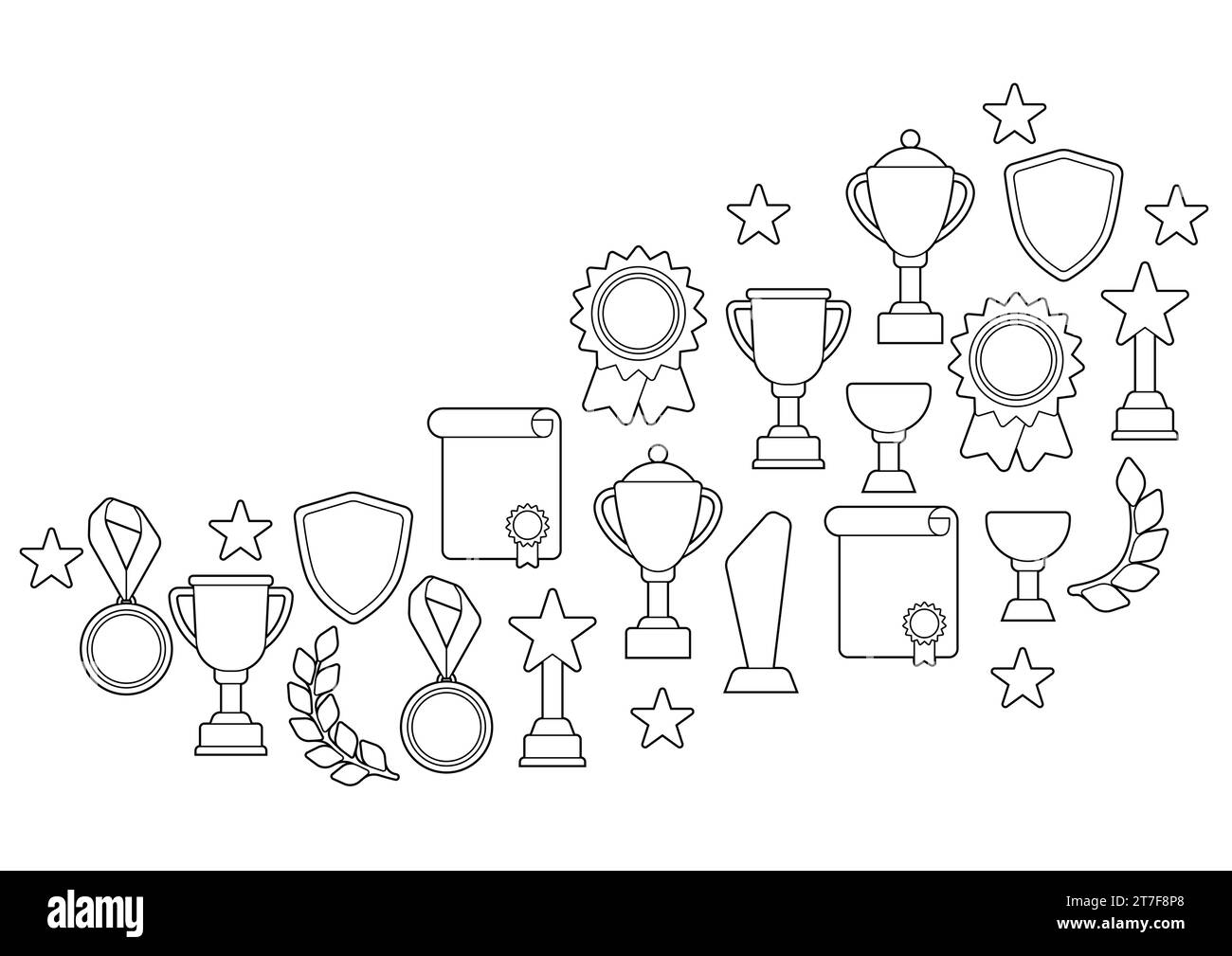 Awards and trophy background. Reward items for sports or corporate ...