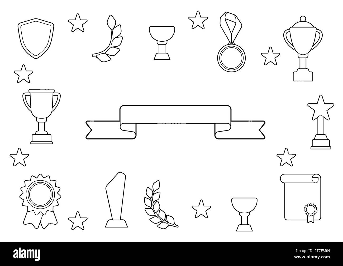Awards and trophy background. Reward items for sports or corporate ...