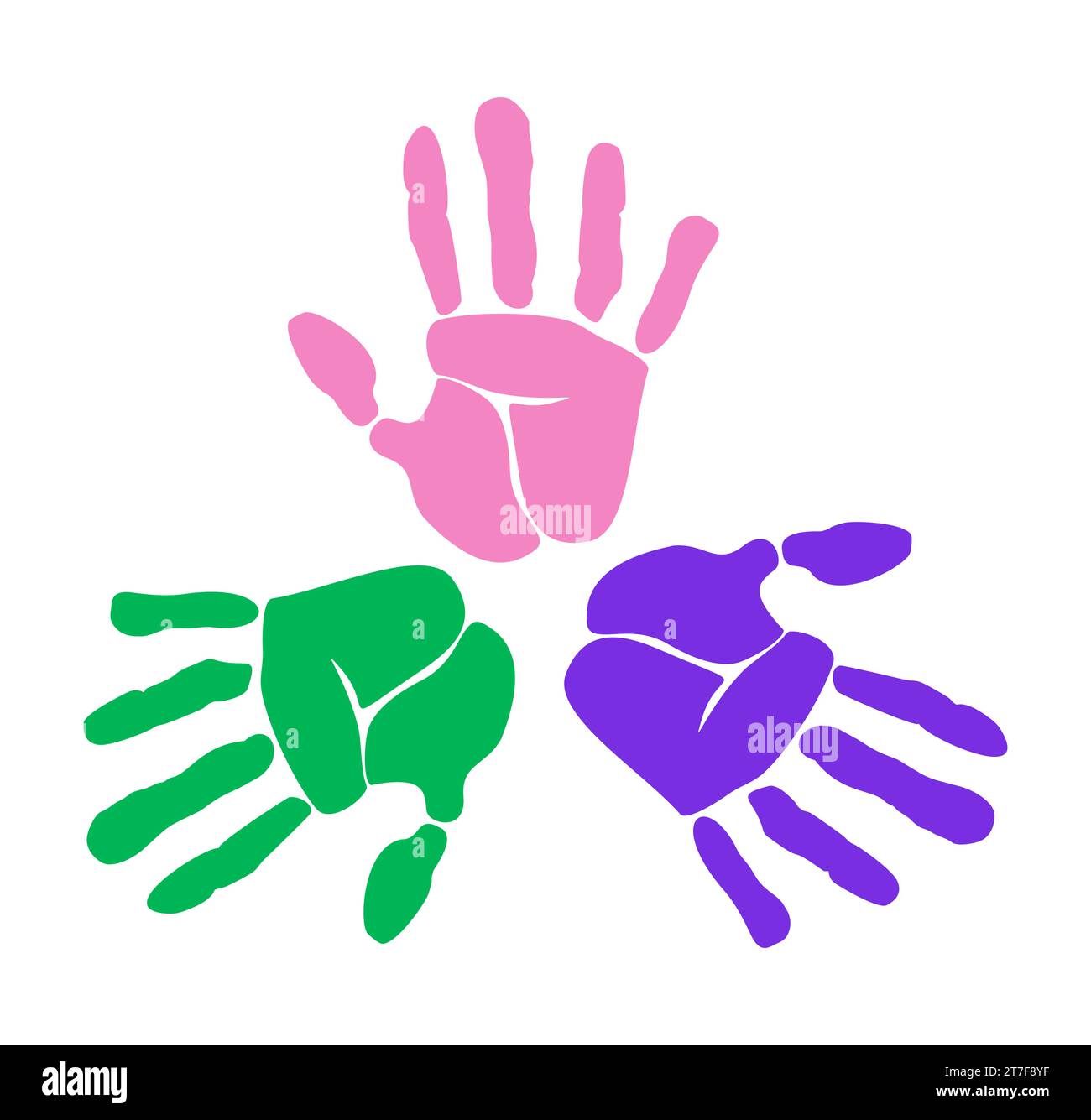 Handprint logo. Palm silhouette. Print hand with five fingers Stock ...