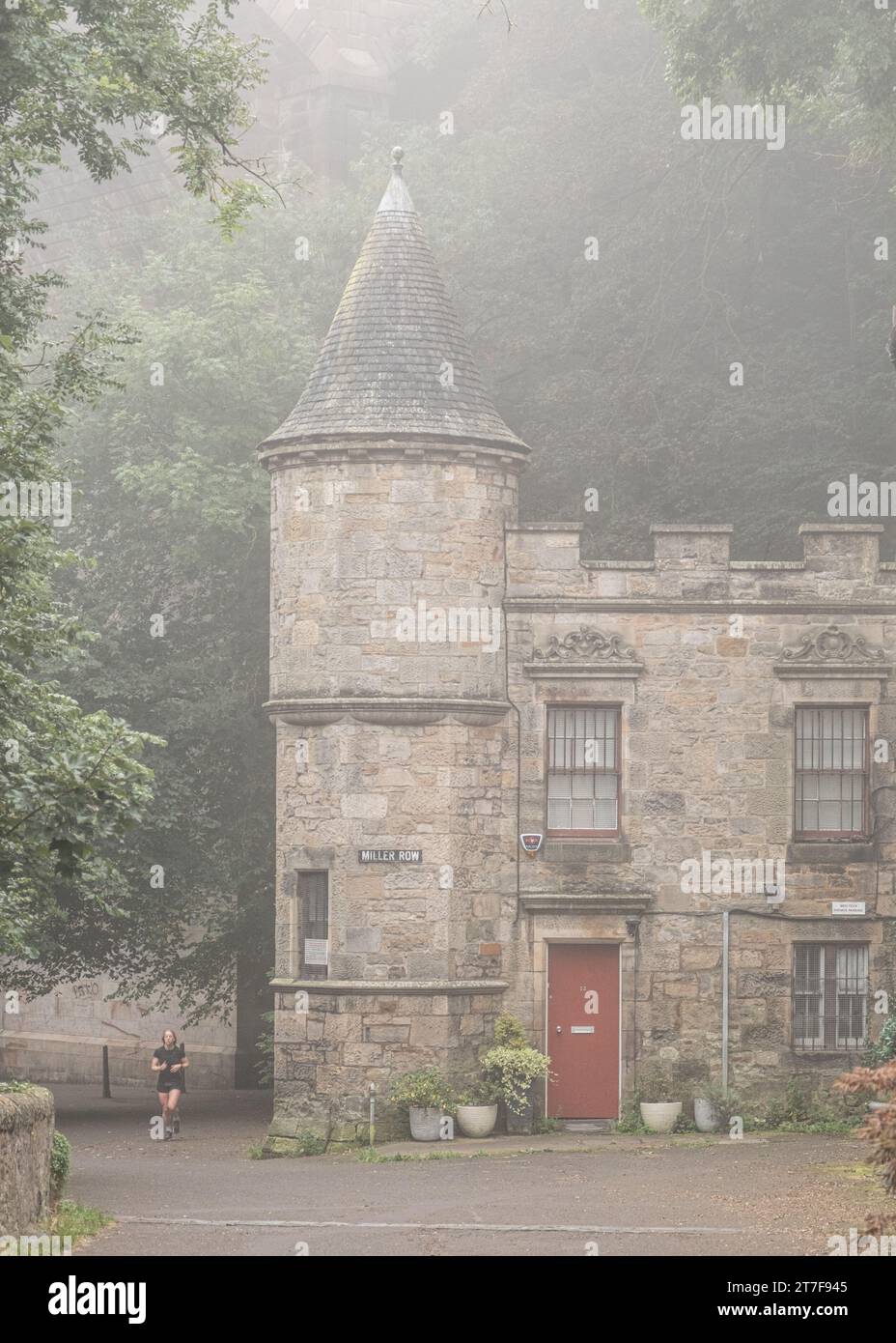 House with Red Door on Miller Row Stock Photo - Alamy