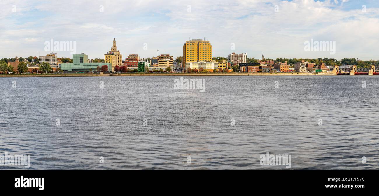 Davenport, IA - 18 October 2023: Panorama of downtown Davenport with ...