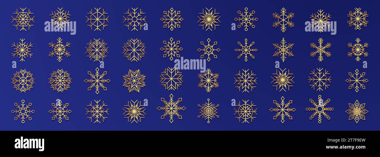 Winter snowflake silhouette collection for Christmas design Stock ...