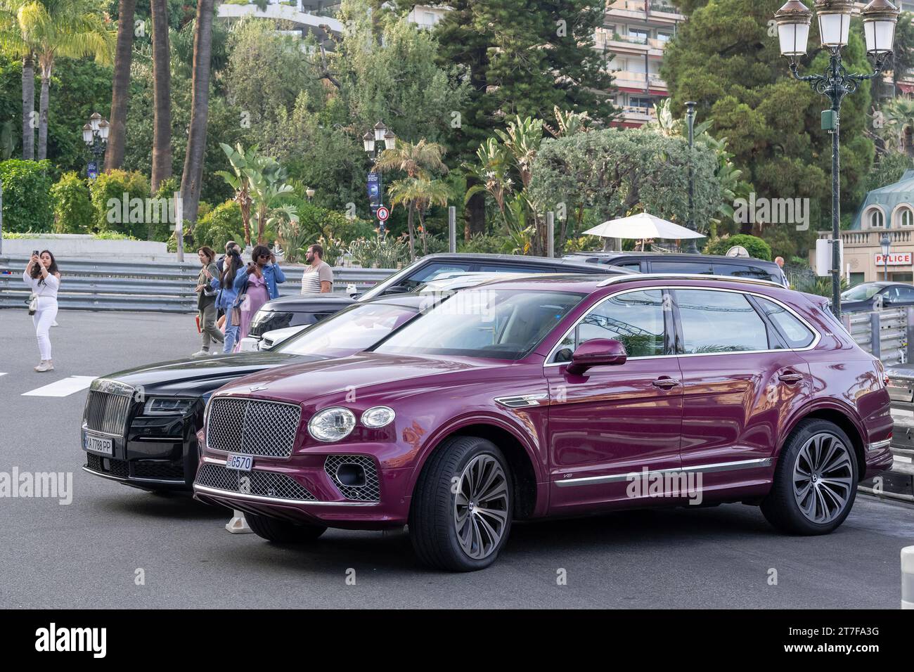 Monte Carlo, Monaco - Purple Bentley Bentayga V8 2021 First Edition ...