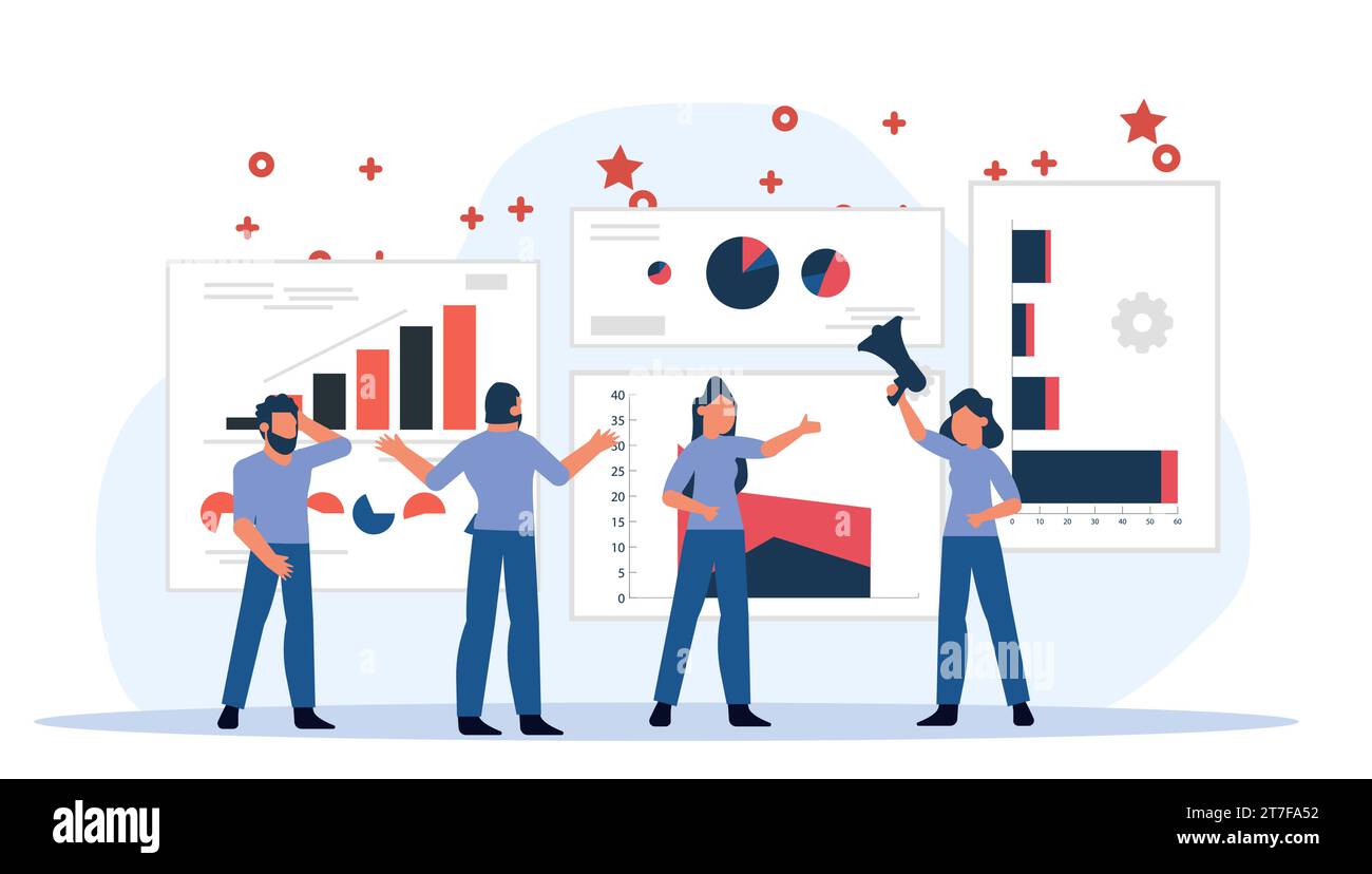 Financial data analysis and essential for effective business planning. Concept vector ...