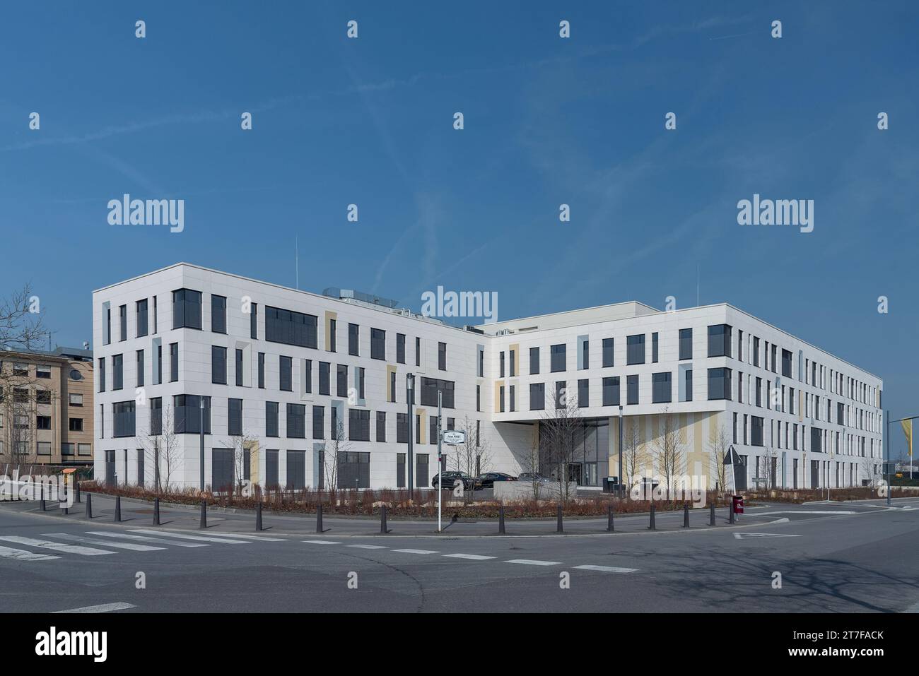 Luxembourg City, Luxembourg - Focus on a modern office building build ...