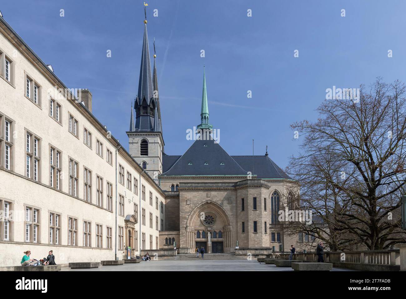 Luxembourg City, Luxembourg - Focus on the Notre-Dame Cathedral of ...
