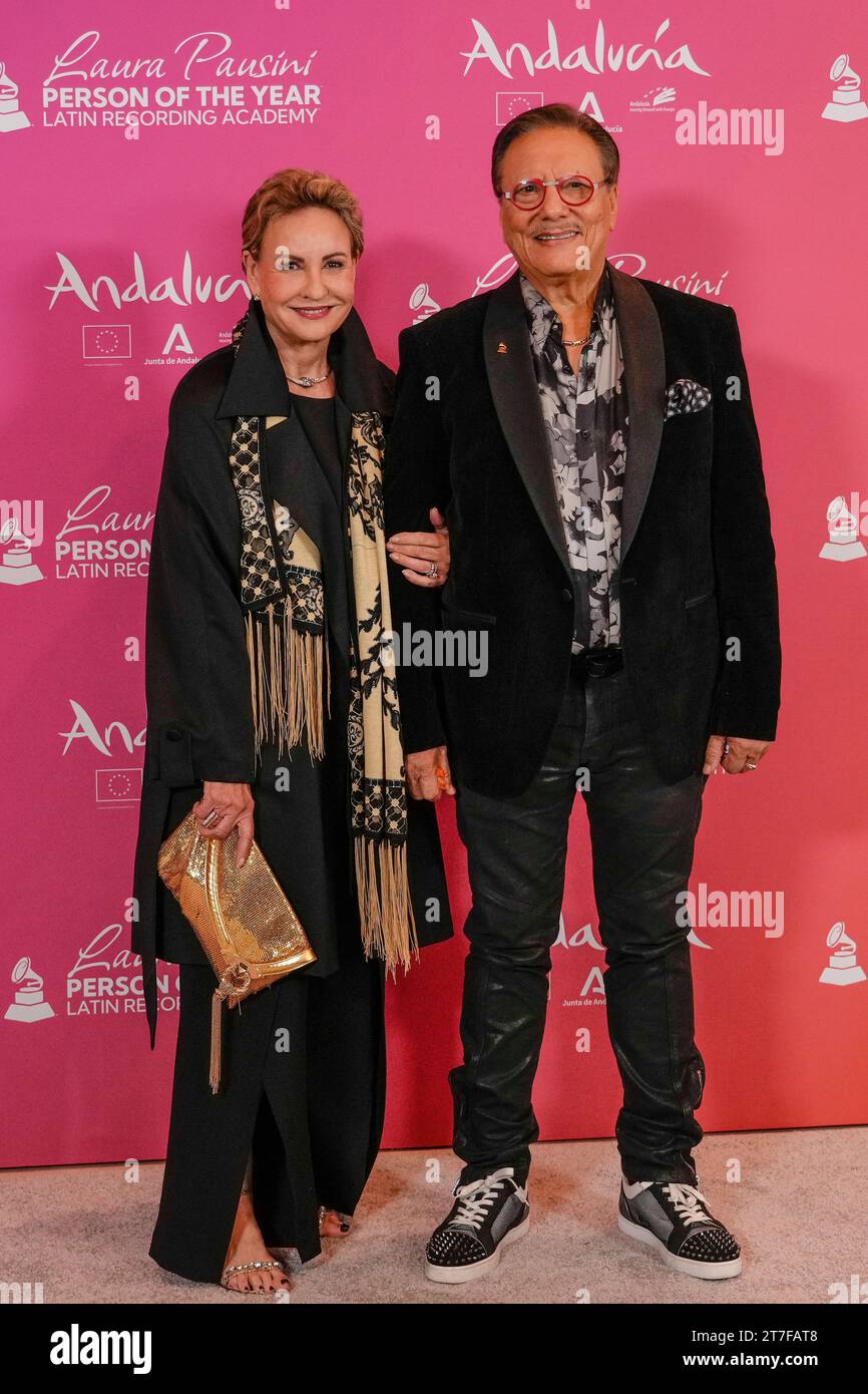 Marianela Sandoval, left, and Arturo Sandoval arrive at the Latin ...
