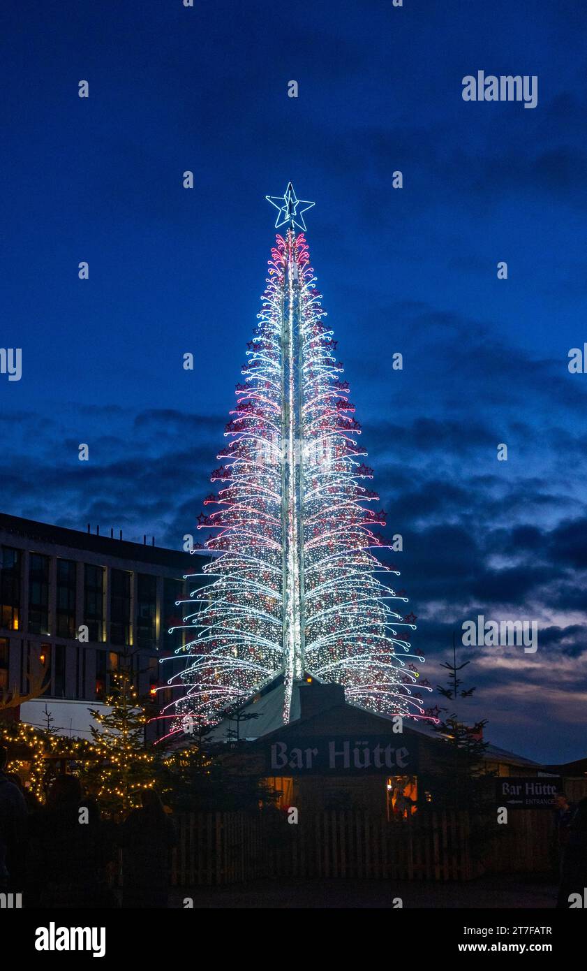 Christmas tree in Chavasse Park 2023 in Liverpool ONE Stock Photo - Alamy