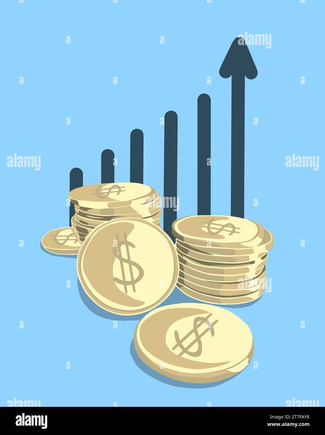 Vector isolated illustration of financial growth graph. Financial ...