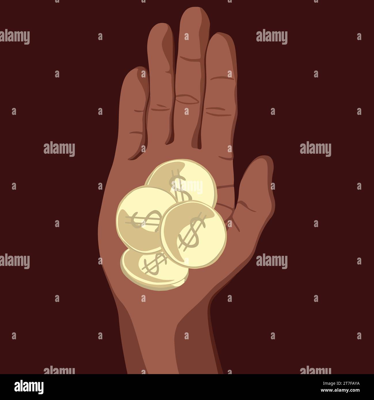 Palm coin Stock Vector Images - Alamy