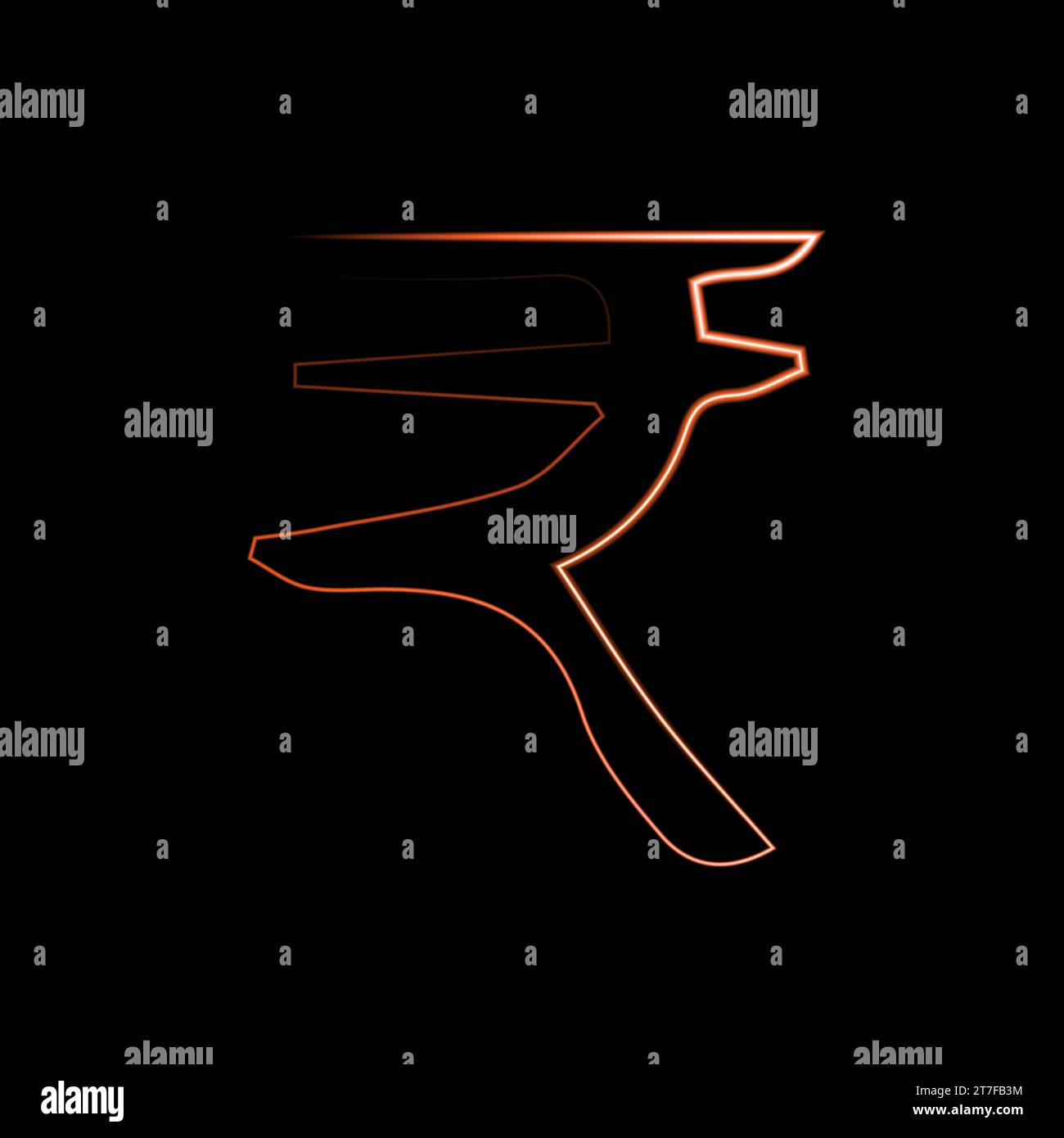 Vector illustration of Indian currency symbol with neon effect Stock ...