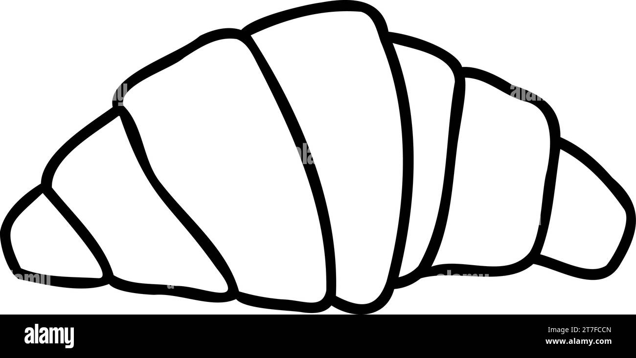 Vector croissant icon badge. Line glyph for logo, cafe menu or bakery ...