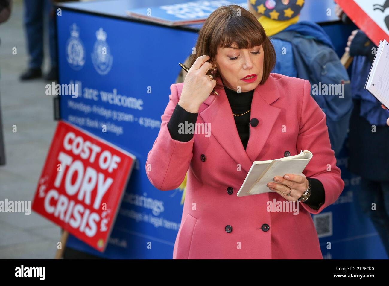 London, UK. 15th Nov, 2023. Beth Rigby, Sky's political editor seen ...