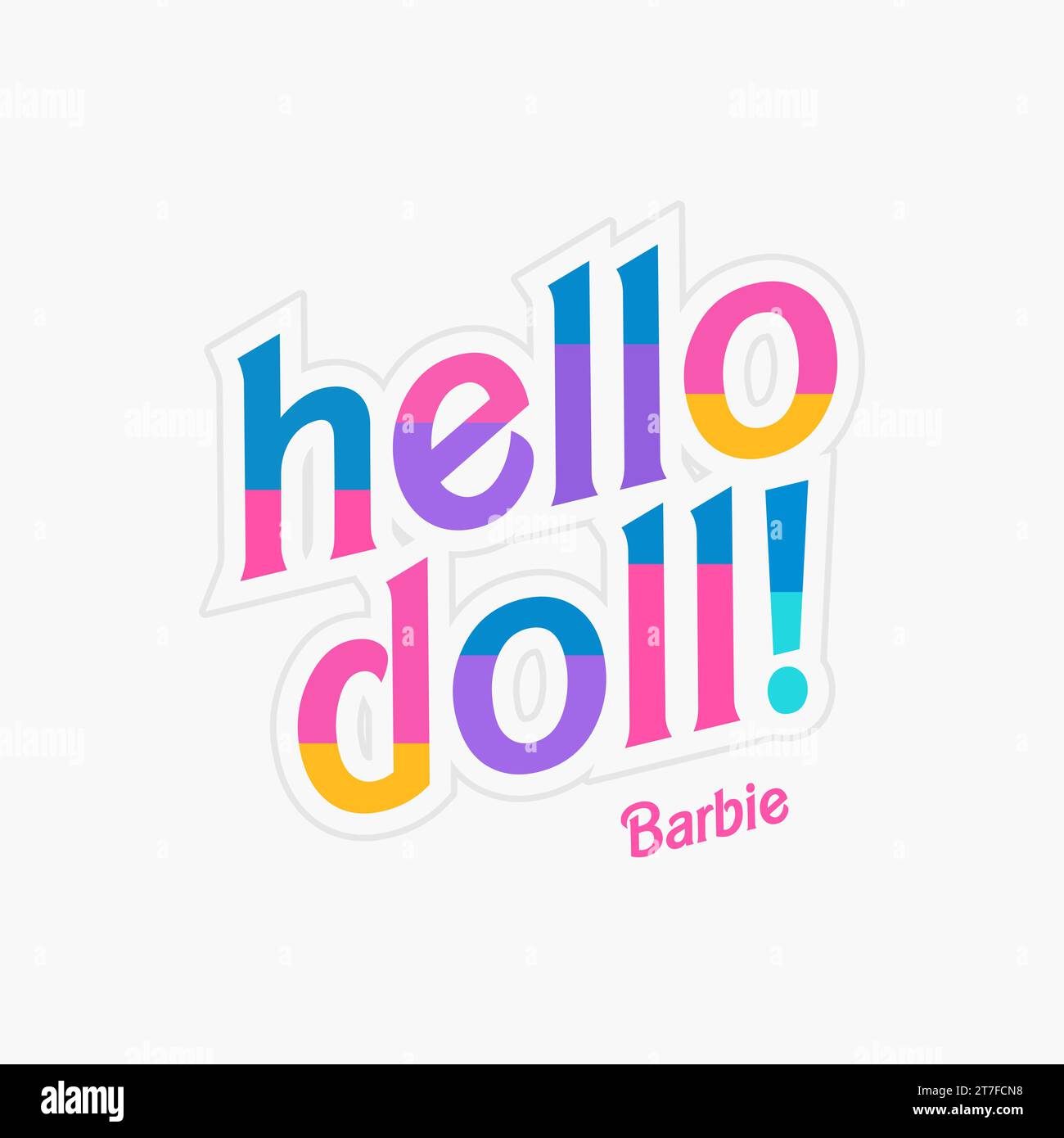 Hello Doll Barbie slogan, vector illustration Stock Vector Image & Art ...