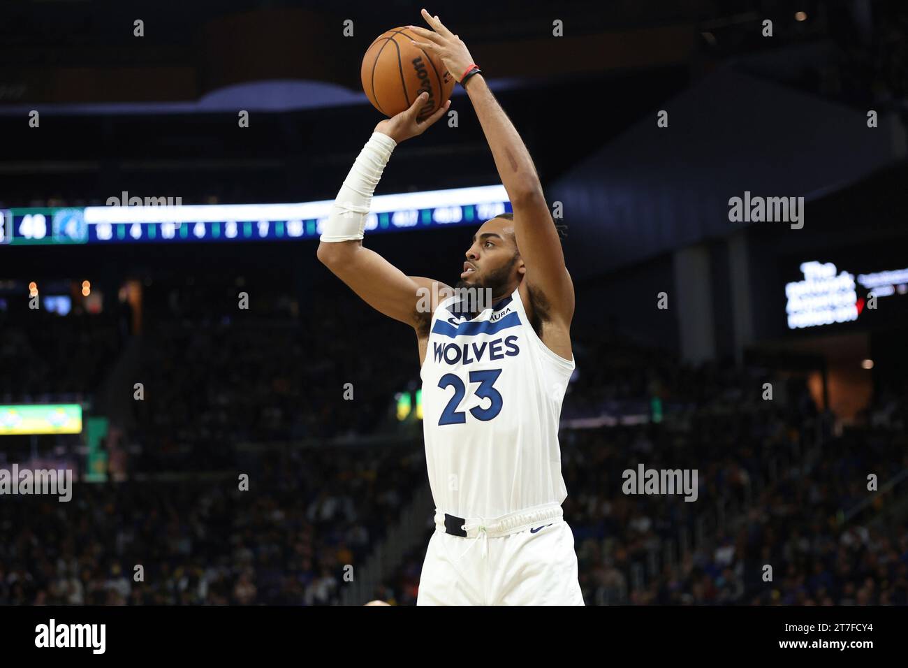 Minnesota Timberwolves forward Troy Brown Jr. (23) shoots during the ...