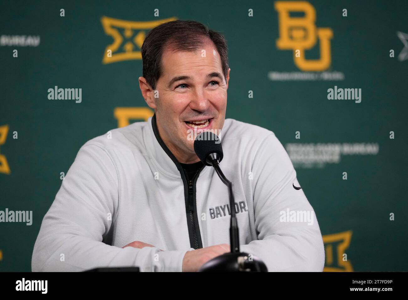 Baylor head coach Scott Drew speaks to reporters following an NCAA ...