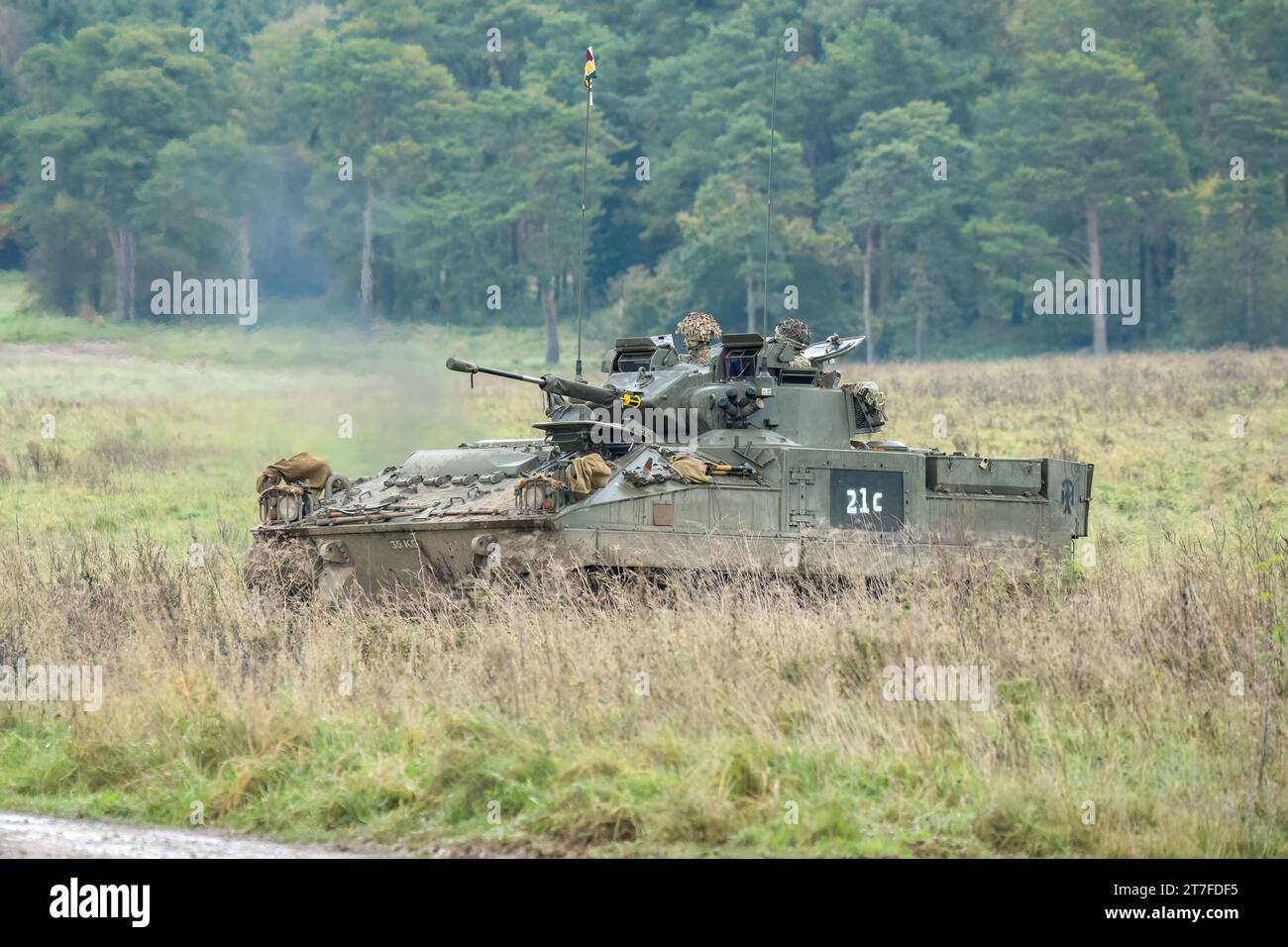 British army Warrior FV510 Infantry Fighting Vehicle in action on a ...