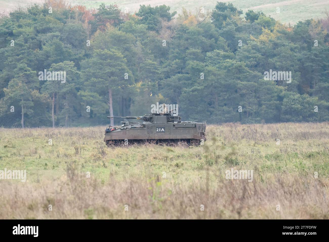 British army Warrior FV510 Infantry Fighting Vehicle in action on a ...