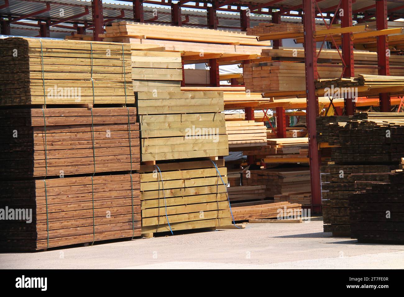 A Stack of New and Prepared Wooden Timber Boards Stock Photo - Alamy