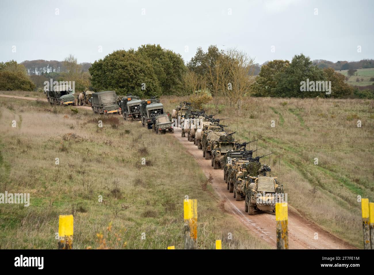 a convoy of British army Supacat Jackal and Coyote rapid assault, fire ...