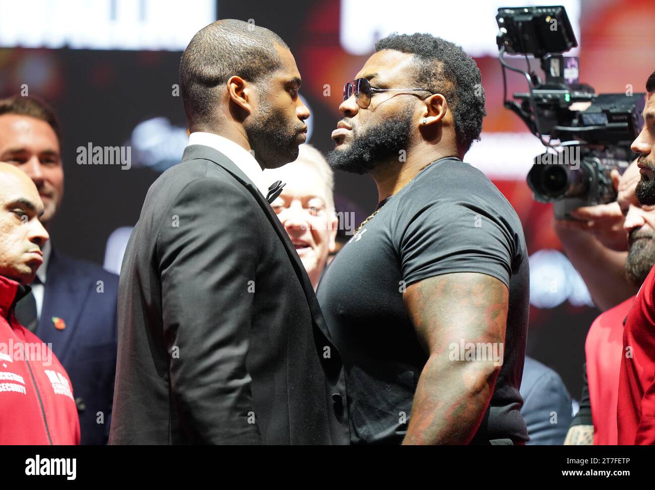 Daniel Dubois (left) and Jarrell Miller during a press conference at ...