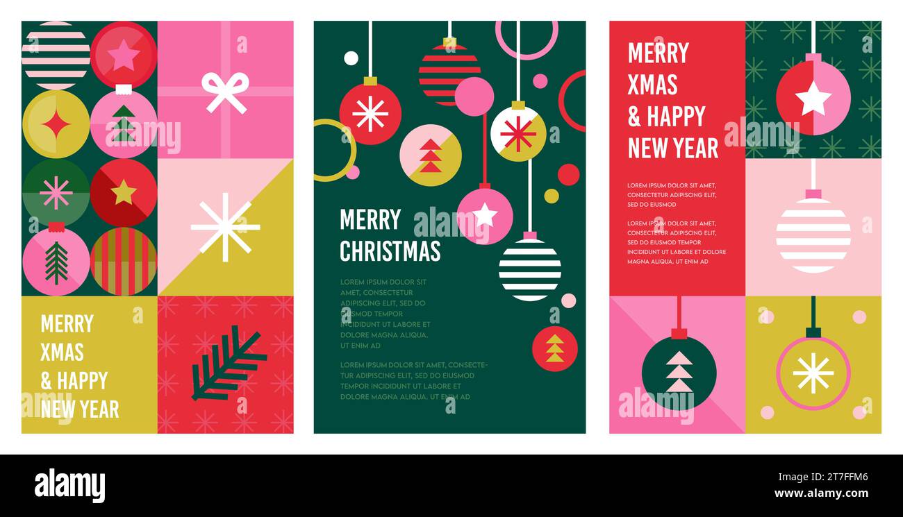 Merry Christmas modern design, Christmas ornaments and Xmas decorations ...