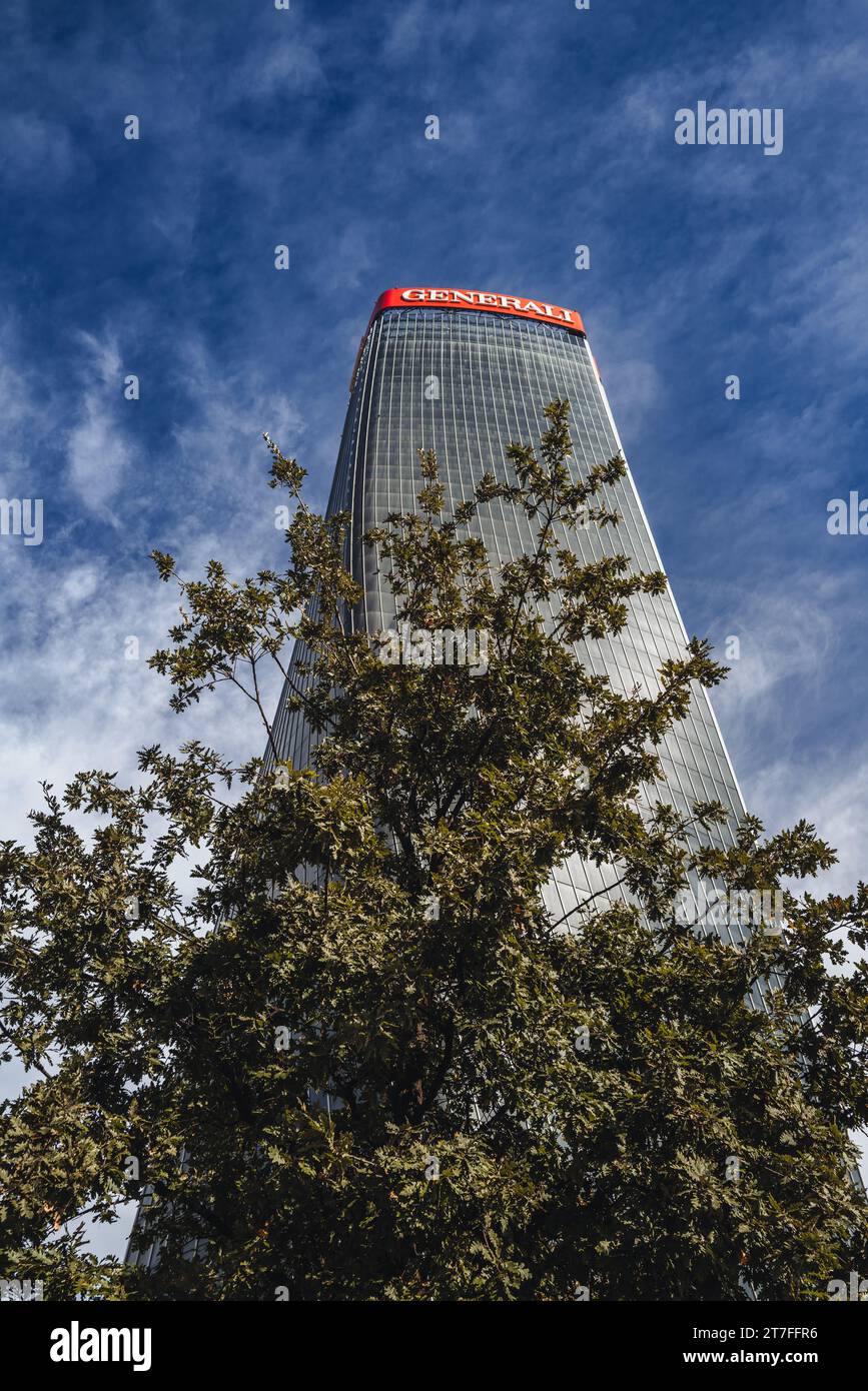 Milan, Italy - October 2023: Generali tower building in Piazza Tre ...